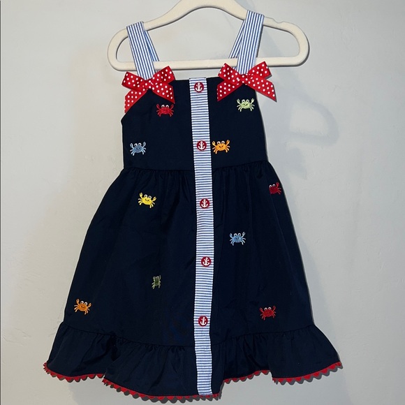 Good Lad | Dresses | Good Lad Navy Blue Kids Dress With Red Bow Accents ...